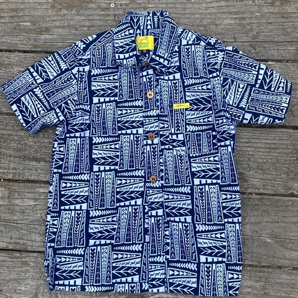eveni | Shirts & Tops | Eveni Kids Shirt Blue White Block Print ...
